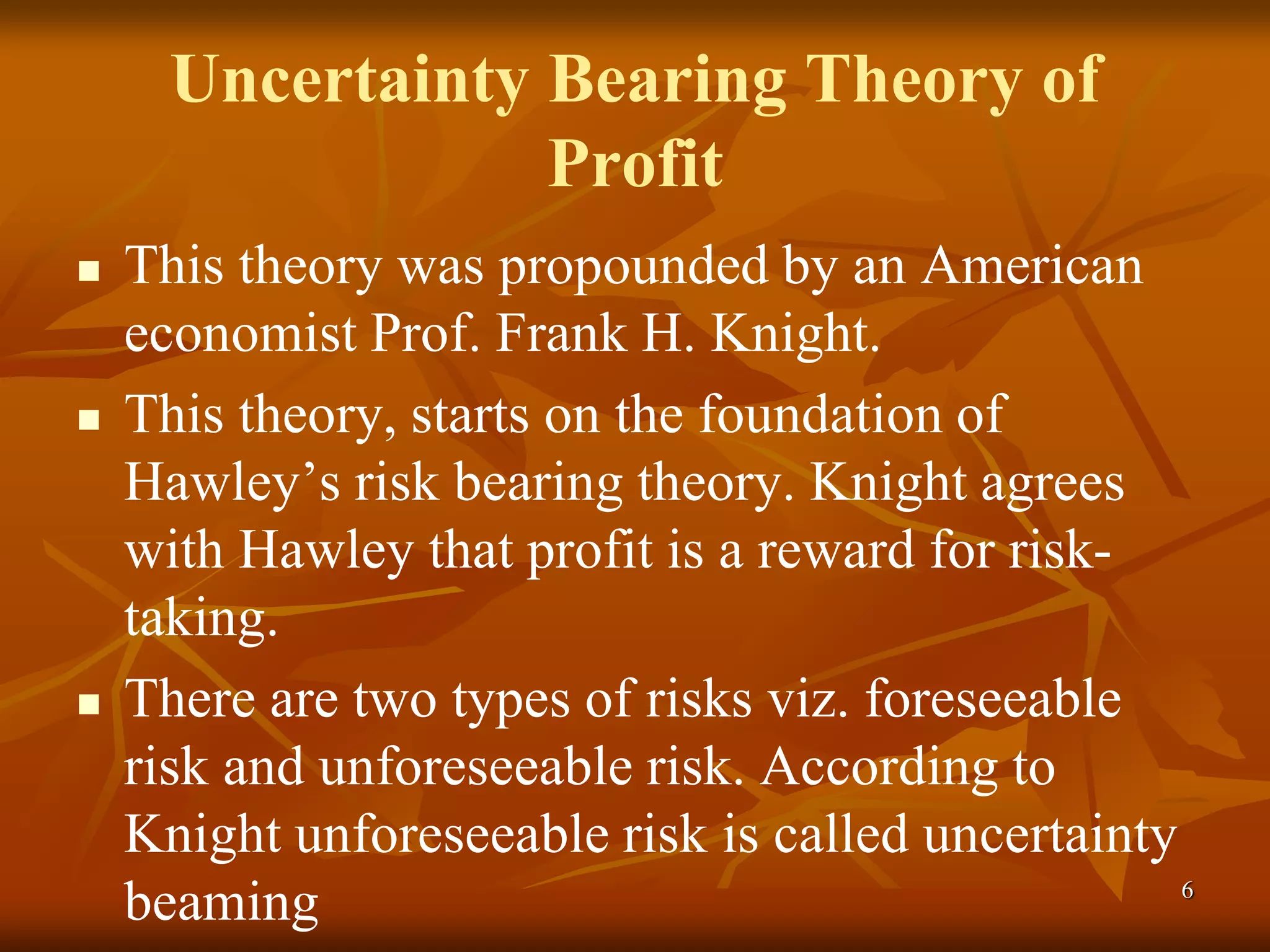 Theory of Profit | PPT