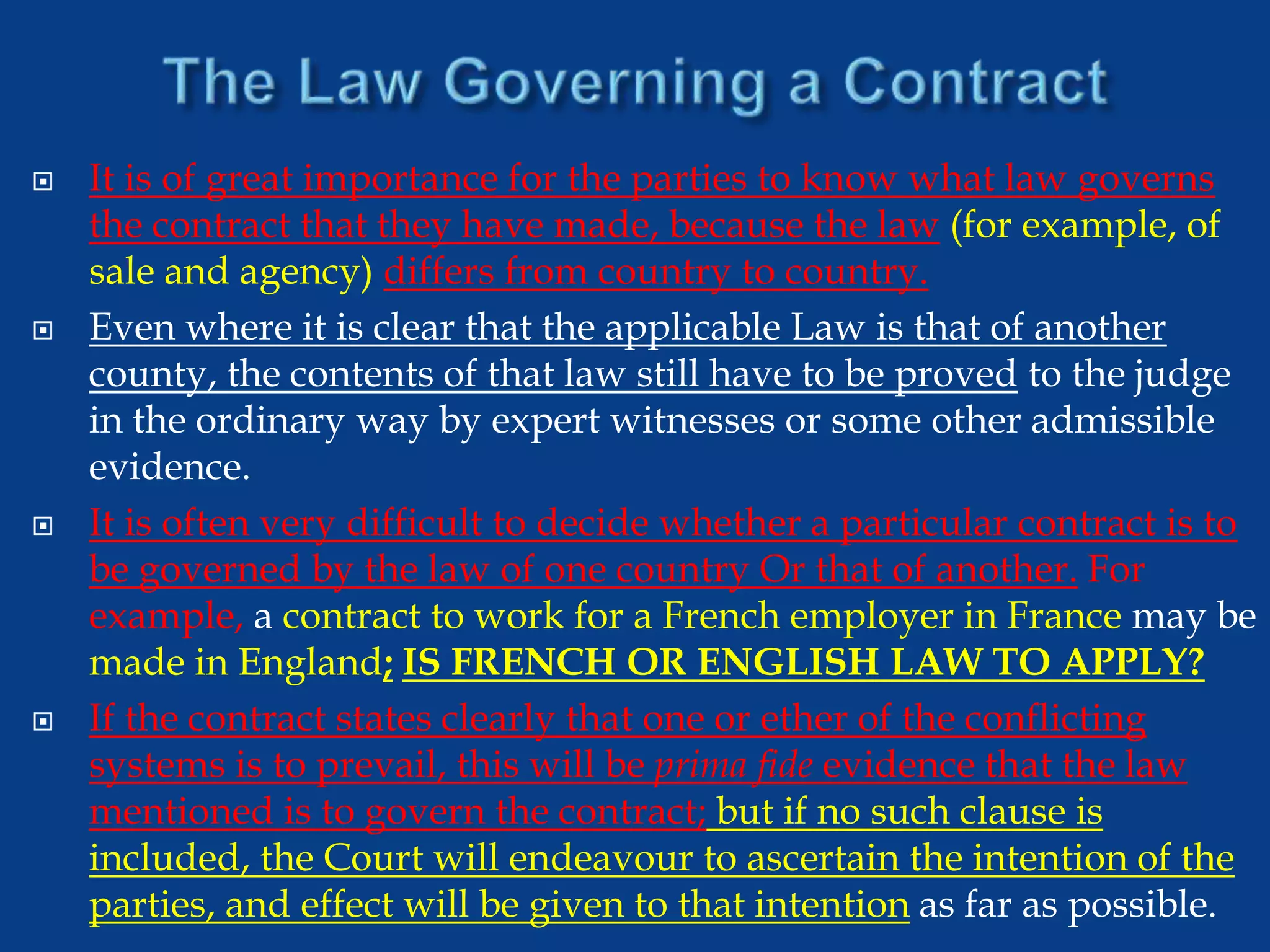 Theory of proper law of contract | PPTX