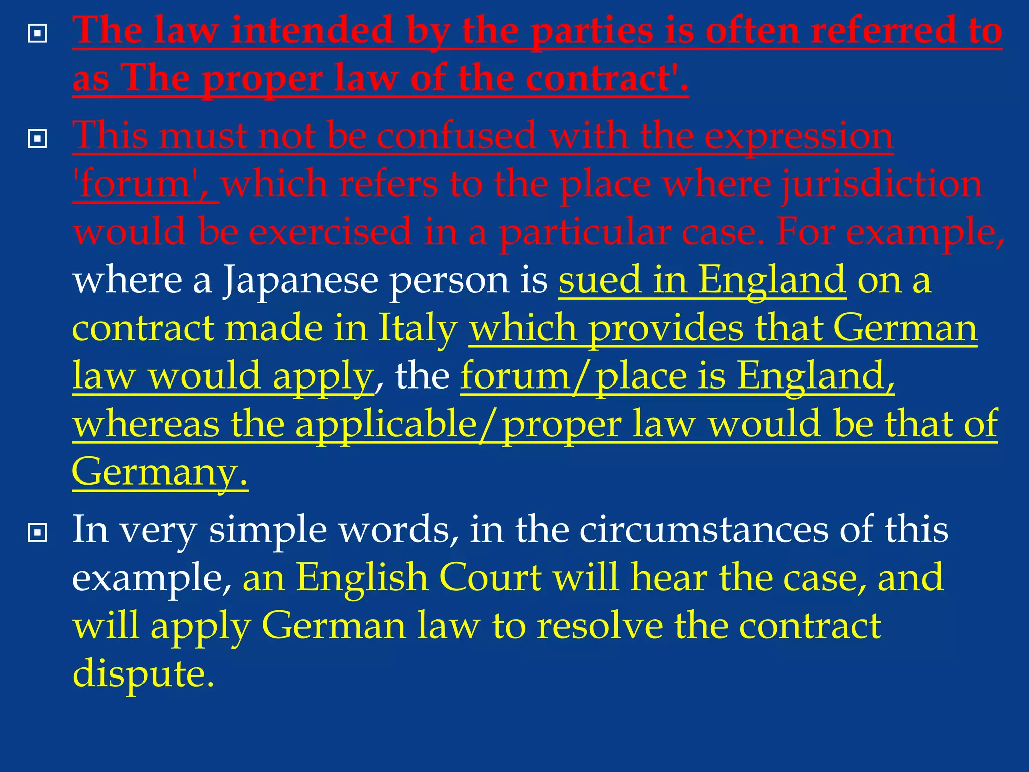 Theory of proper law of contract | PPTX