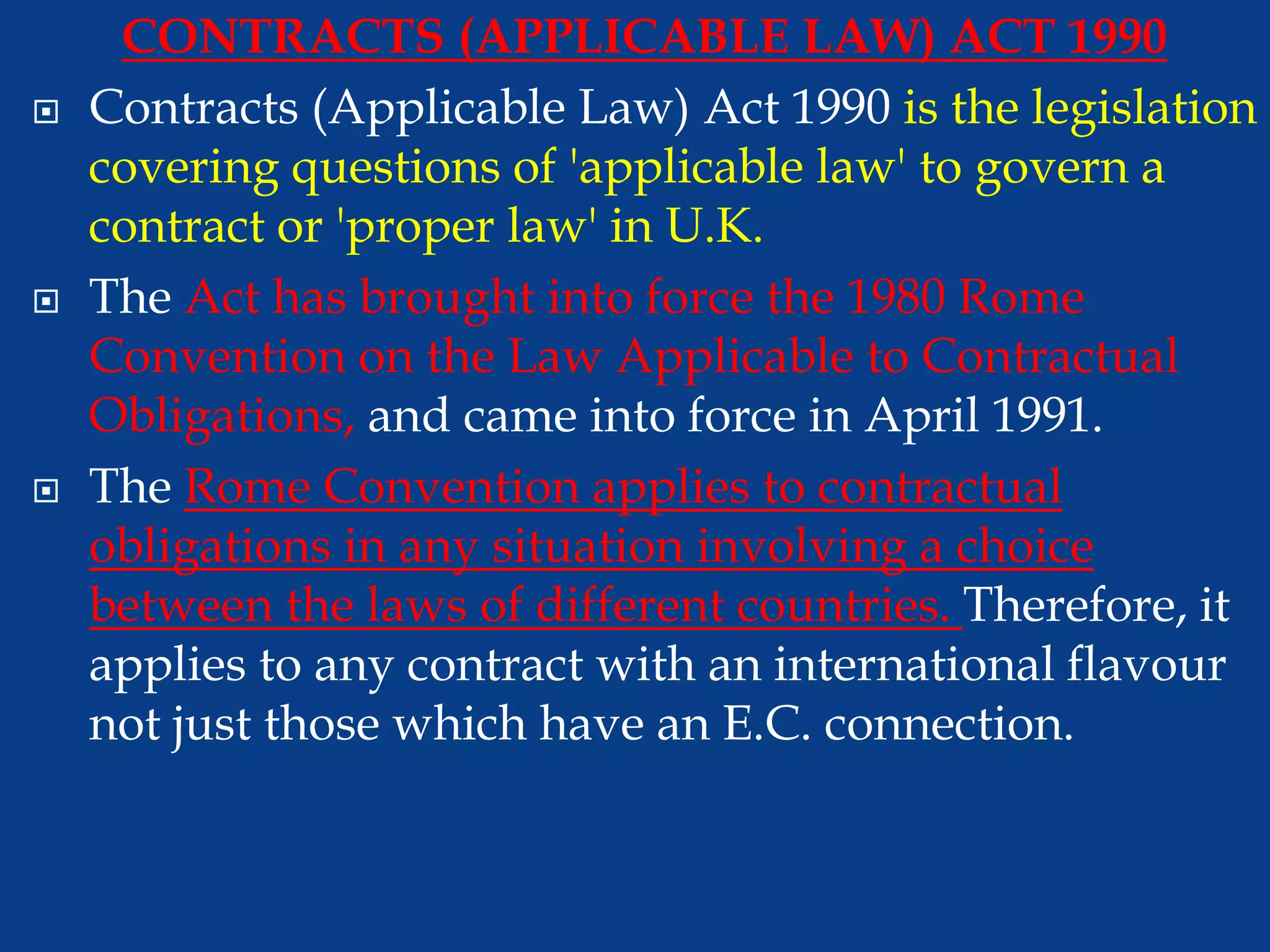 Theory of proper law of contract | PPTX