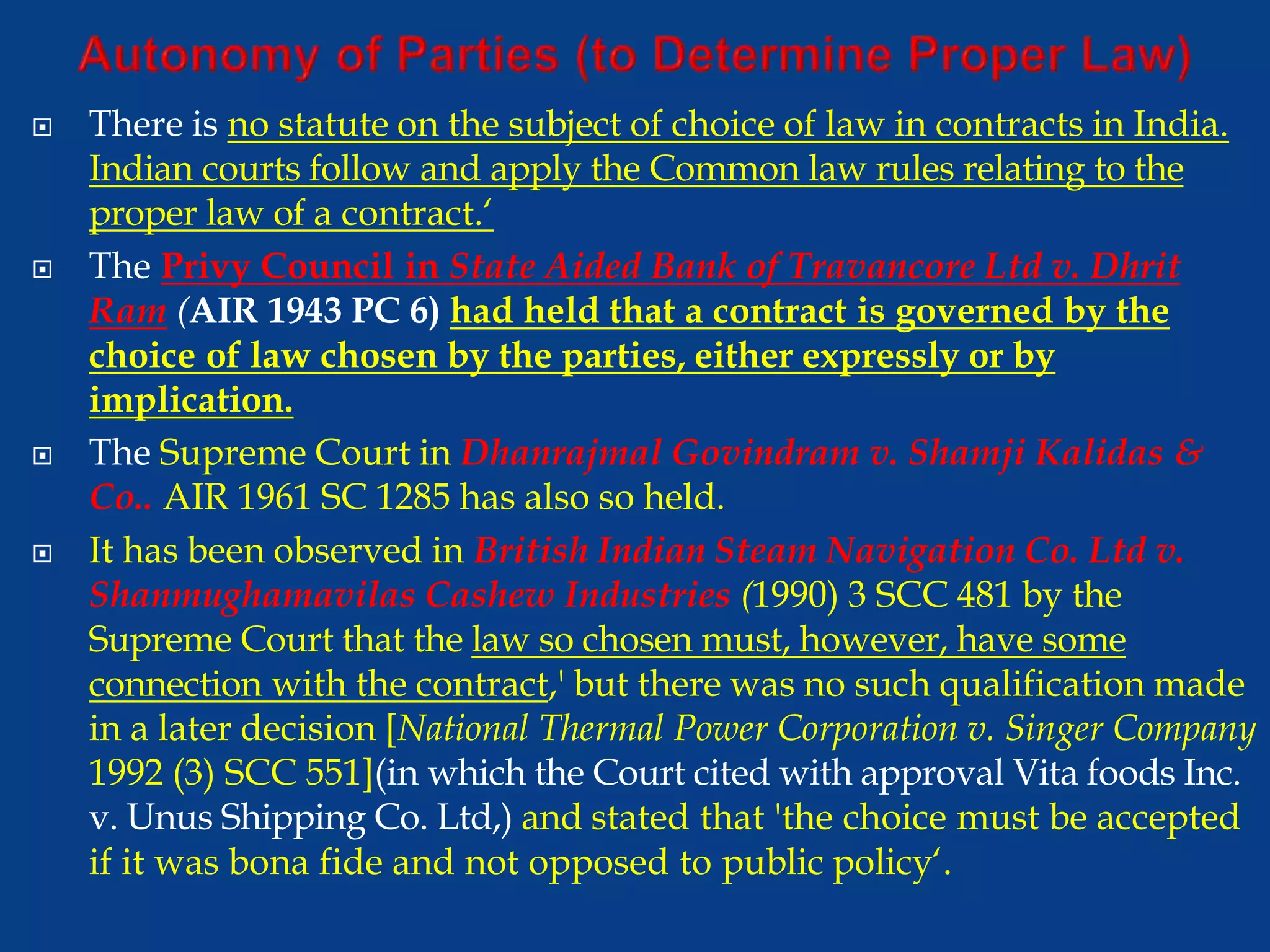 Theory of proper law of contract | PPTX