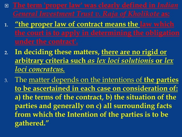 Theory of proper law of contract | PPTX