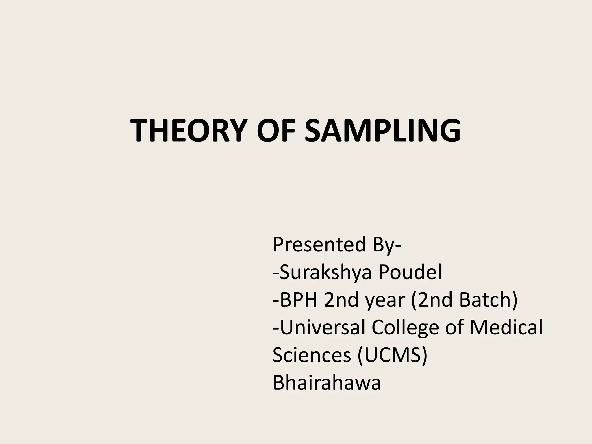 Theory of sampling | PPT