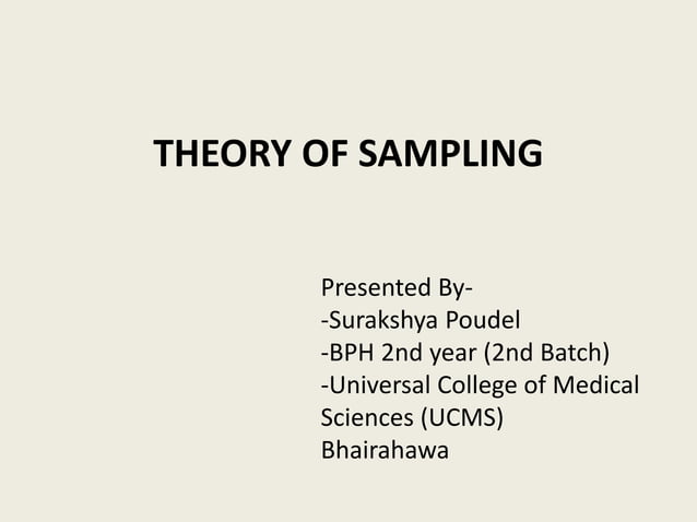 Theory of sampling | PPT
