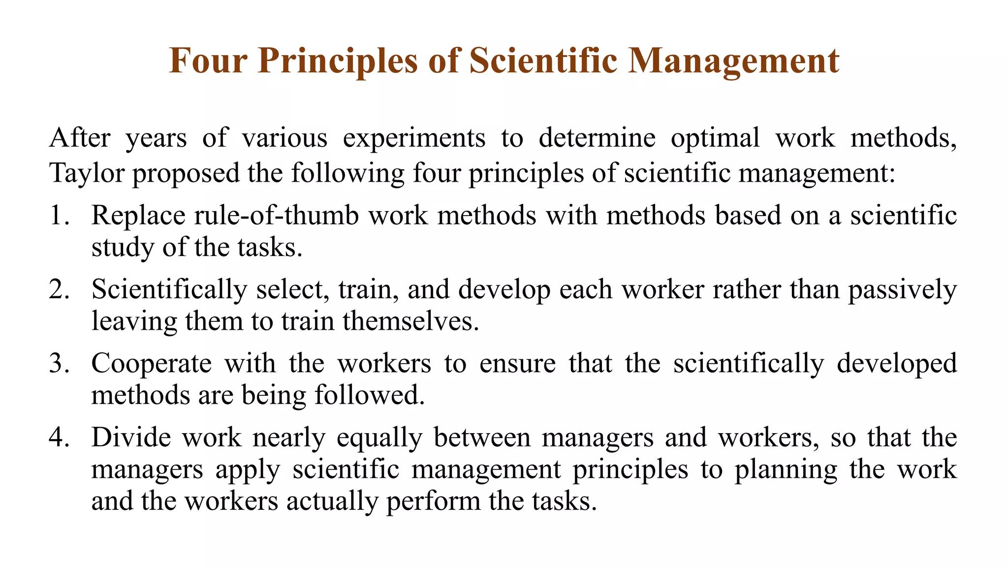Theory of scientific management | PPTX