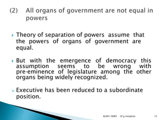 Theory of Seperation of Powers | PPTX