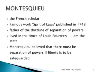 Theory of Seperation of Powers | PPTX | Politics