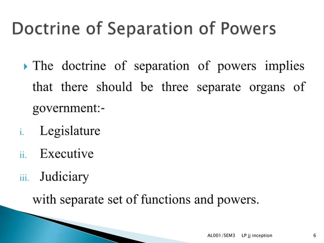 Theory of Seperation of Powers | PPTX | Politics