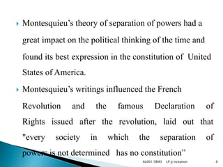 Theory of Seperation of Powers | PPTX | Politics