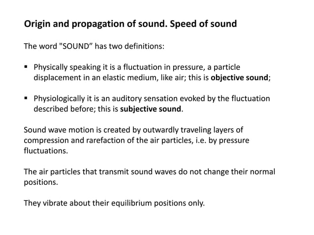 Theory of sound | PPTX | Physics | Science