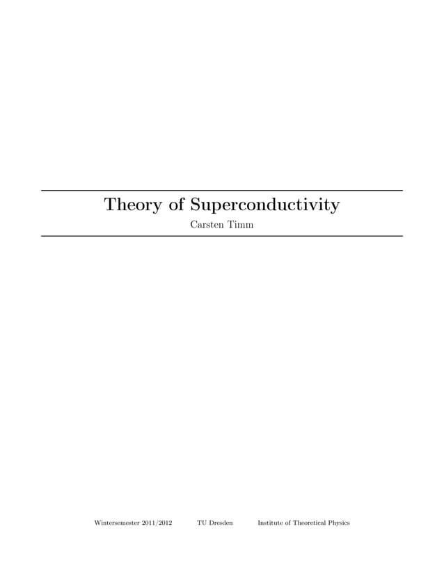 Theory of superconductivity | PDF | Chemistry | Science