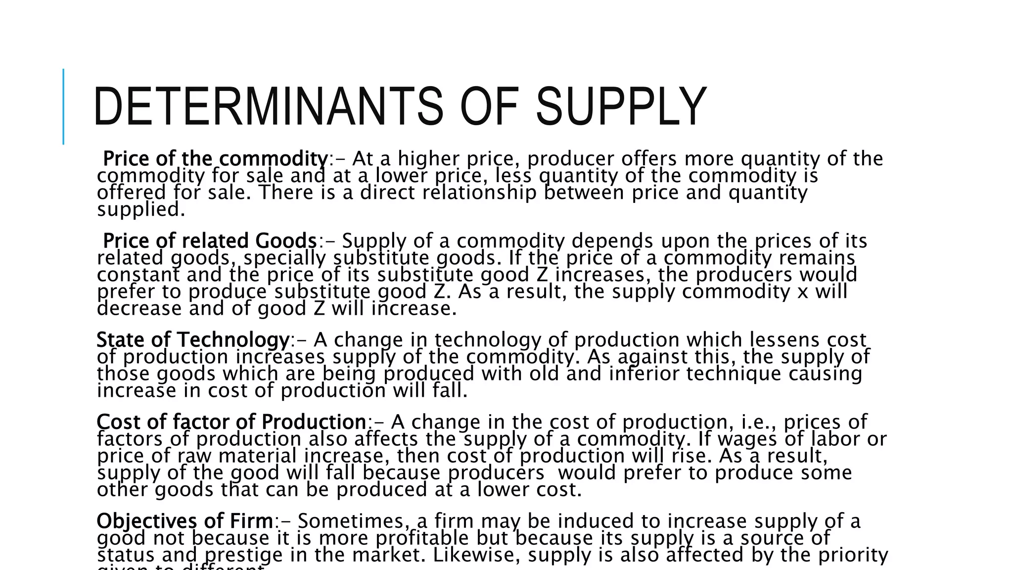 Theory of supply | PPTX