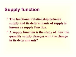 theory of supply, meaning, types, determinants of supply | PPT