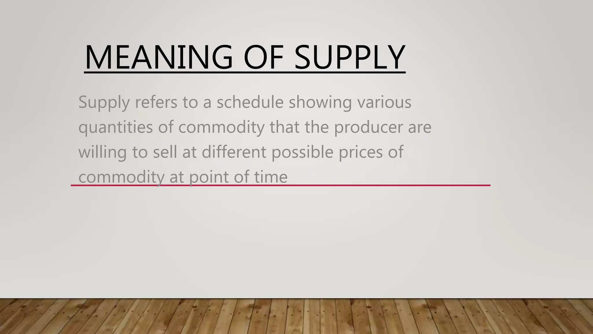 Theory of Supply | PPTX