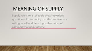Theory of Supply | PPTX