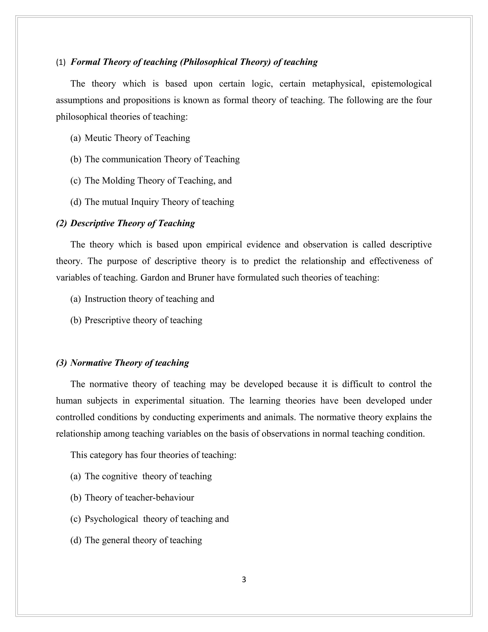 Theory of teaching | DOC