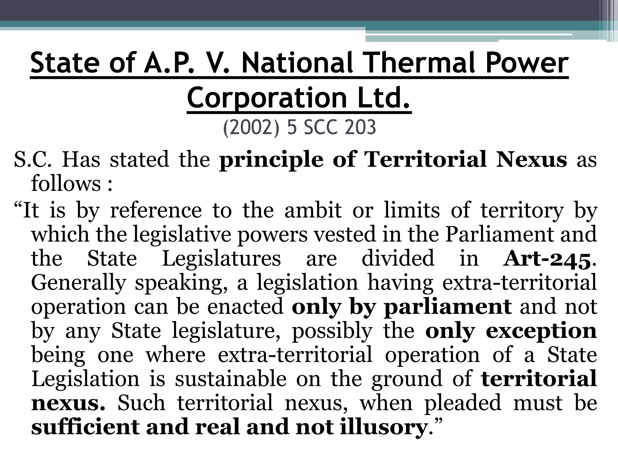 Theory of territorial nexus | PPTX