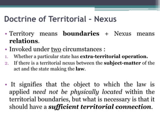 Theory of territorial nexus | PPTX