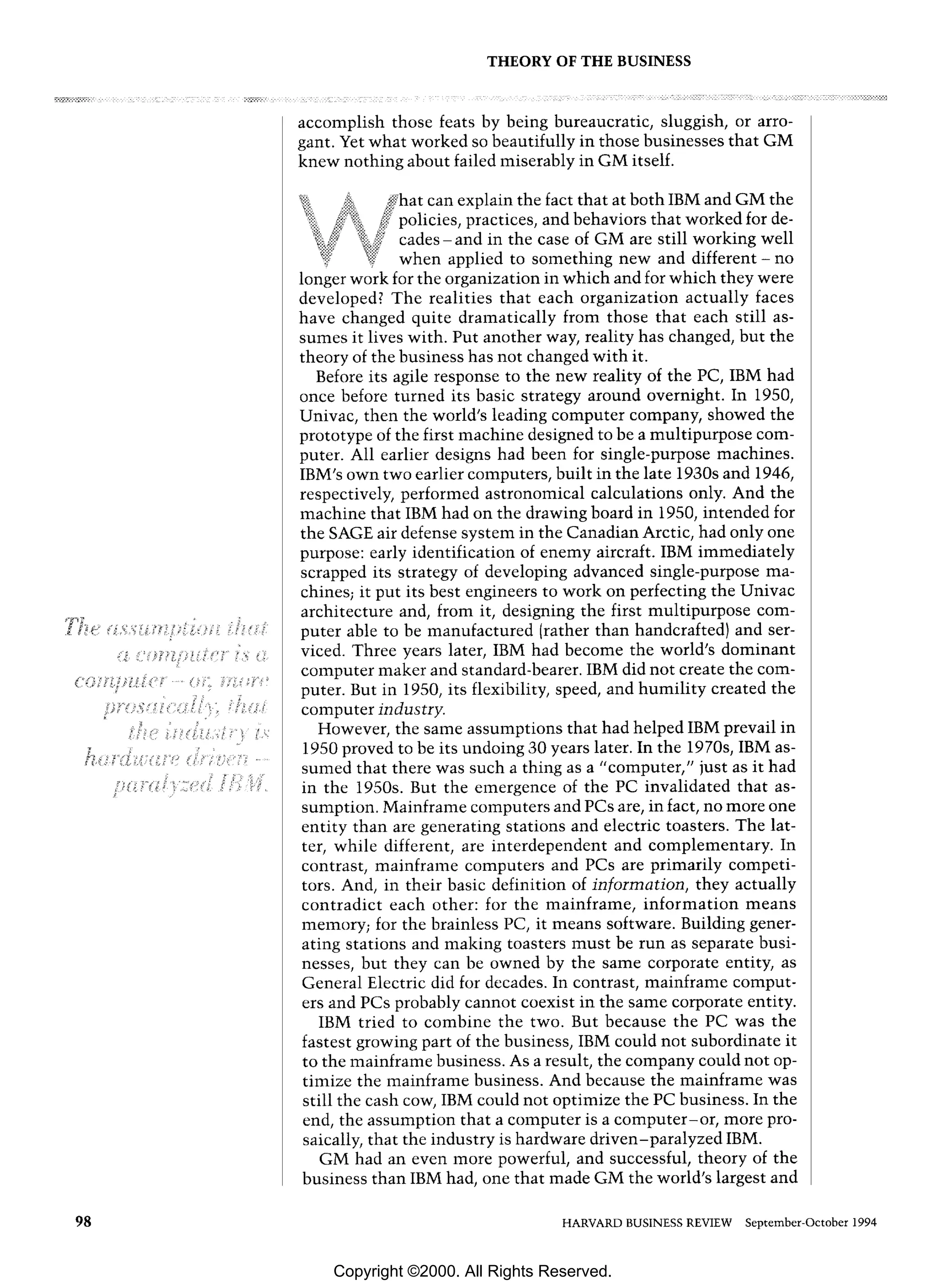 Theory of the business | PDF