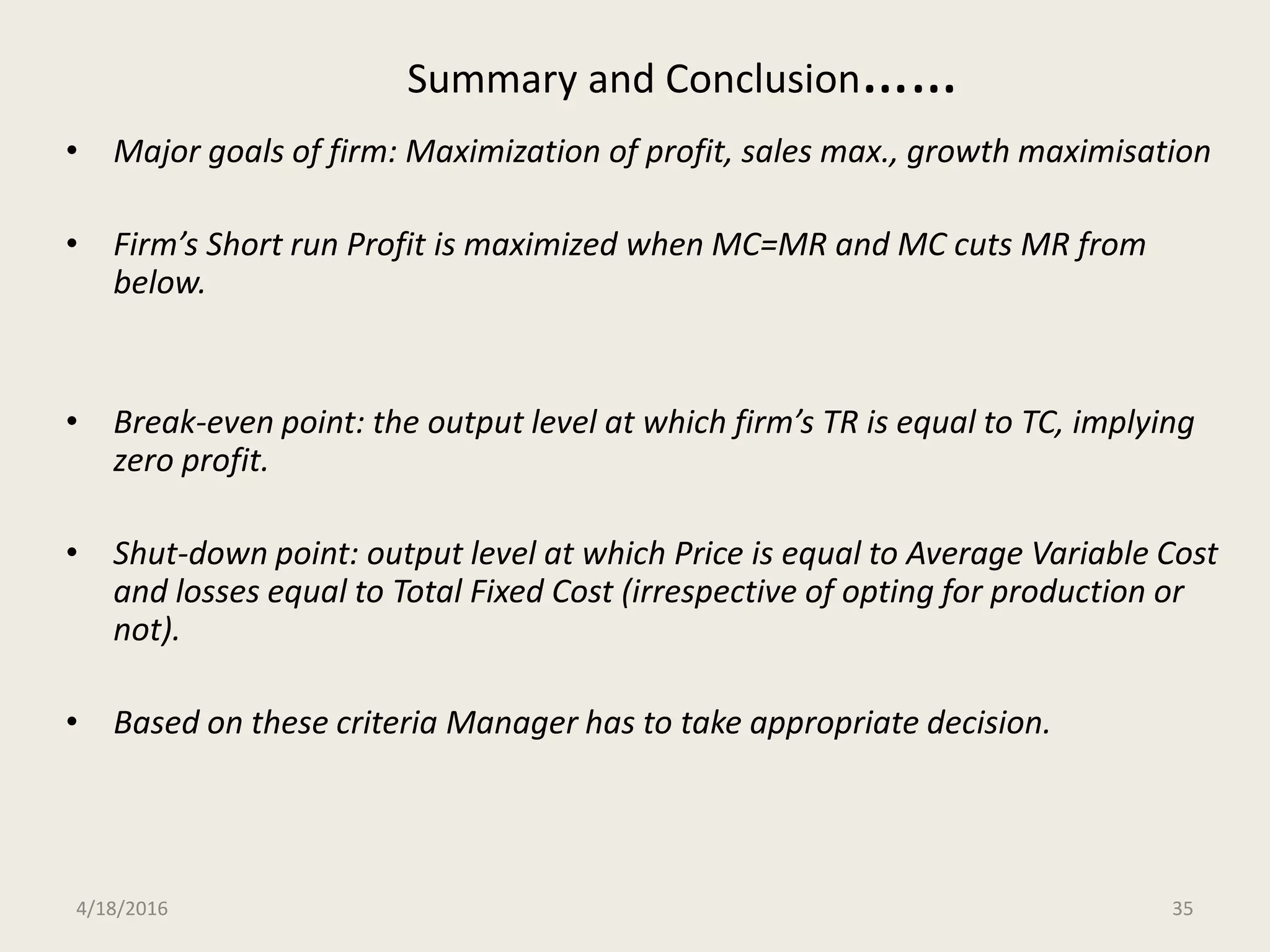 Theory of the Firm Lecture Notes (Economics) | PPTX