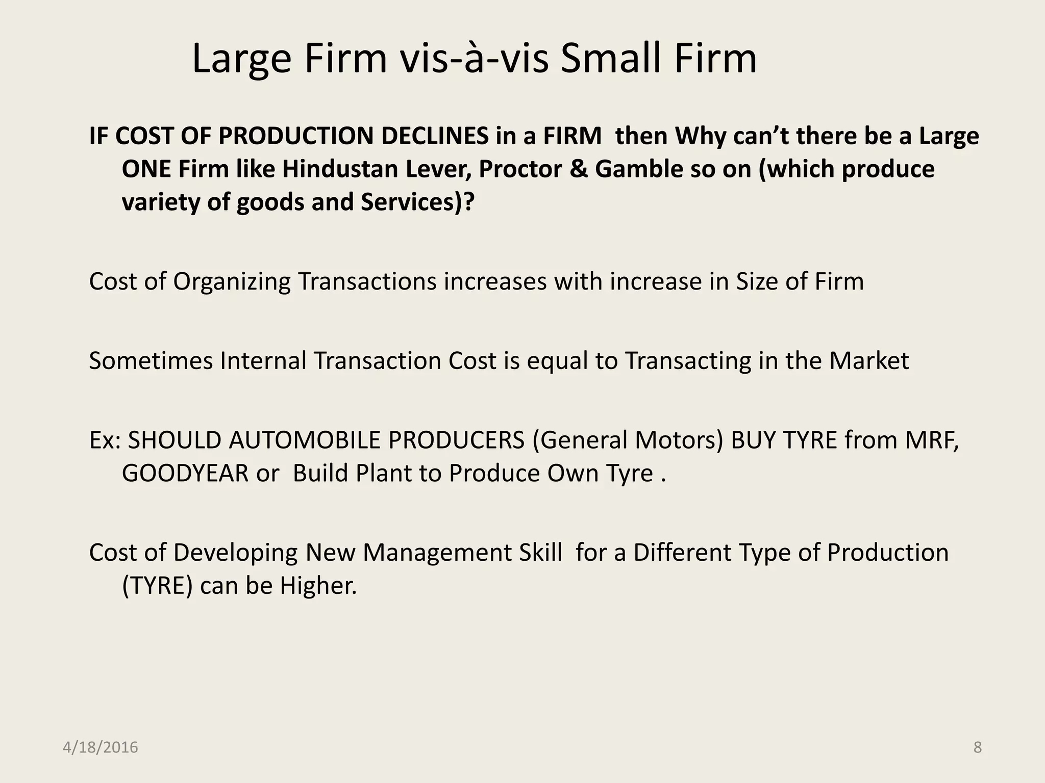 Theory of the Firm Lecture Notes (Economics) | PPTX