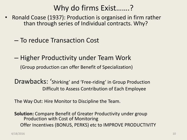 Theory Of The Firm Lecture Notes Economics Pptx Business Accounting And Finance Business