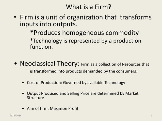 Theory of the Firm Lecture Notes (Economics) | PPTX | Business ...