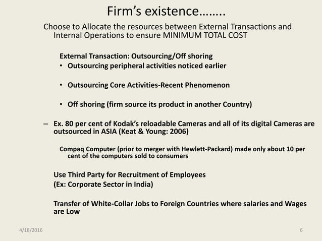 Theory Of The Firm Lecture Notes Economics Pptx Business Accounting And Finance Business