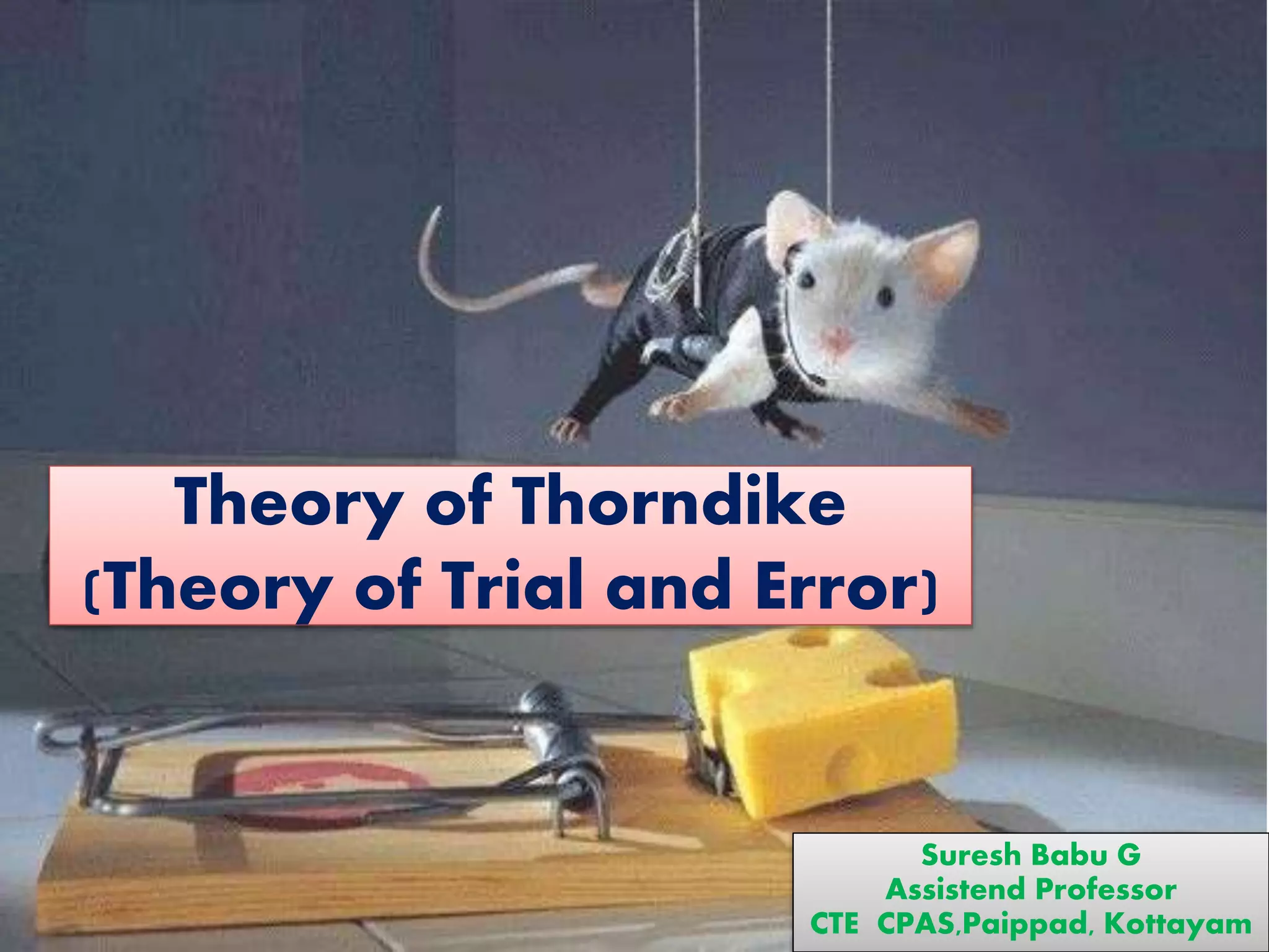 Theory of Thorndike - Learning Theory | PPTX