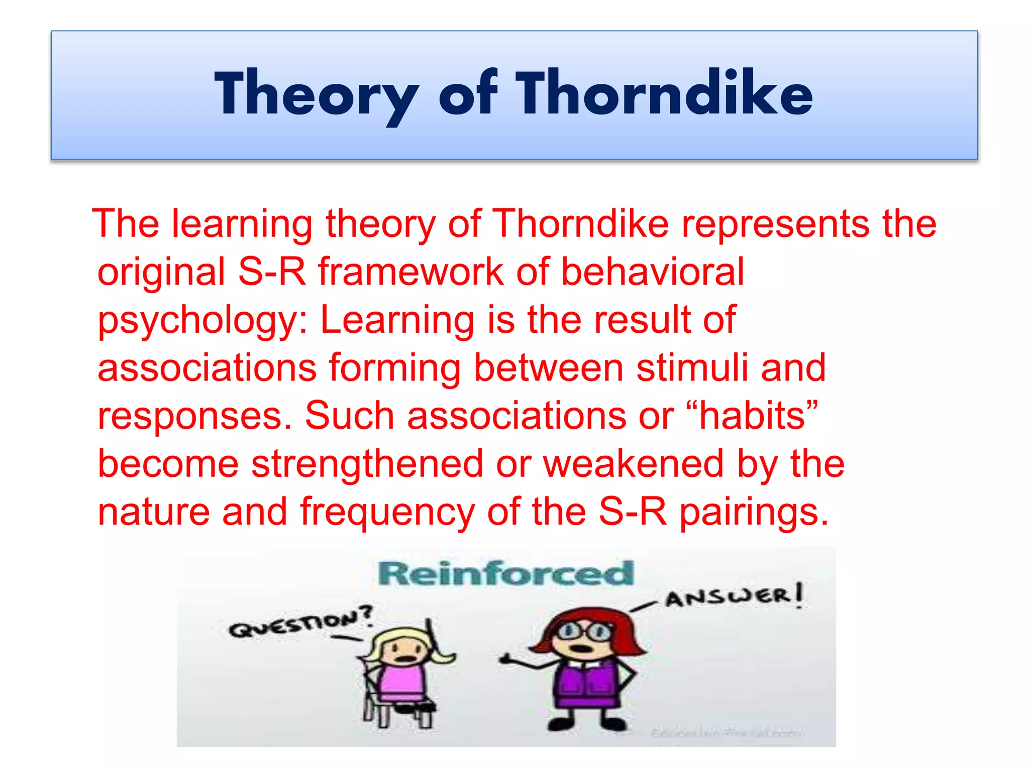 Theory of Thorndike - Learning Theory | PPTX