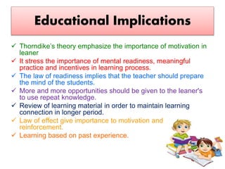 Theory of Thorndike - Learning Theory | PPTX