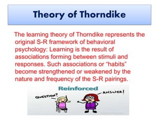 Theory of Thorndike - Learning Theory | PPTX