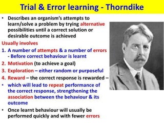 Theory of Thorndike - Learning Theory | PPTX