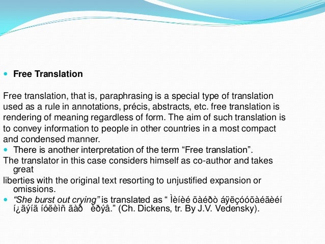 Theory of translation