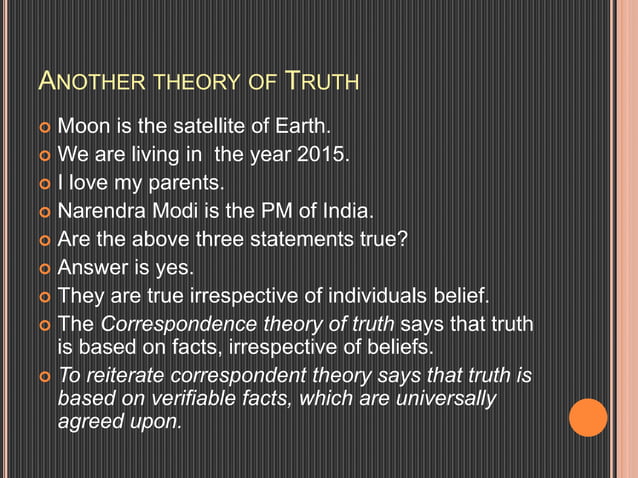 Theory of truth | PPTX | Agnosticism | Religion & Spirituality