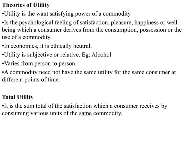 Theory of utitltiy | PPT