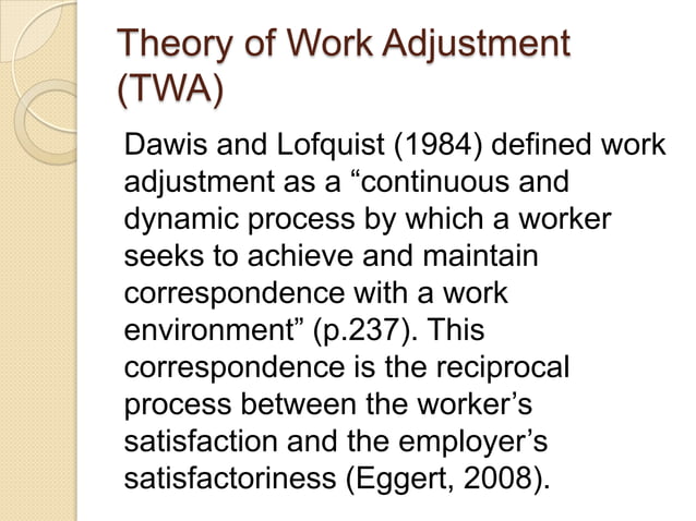 Theory of work adjustment | PPTX