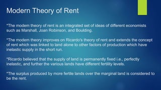 CBSMS Theory on rent and wages | PPTX