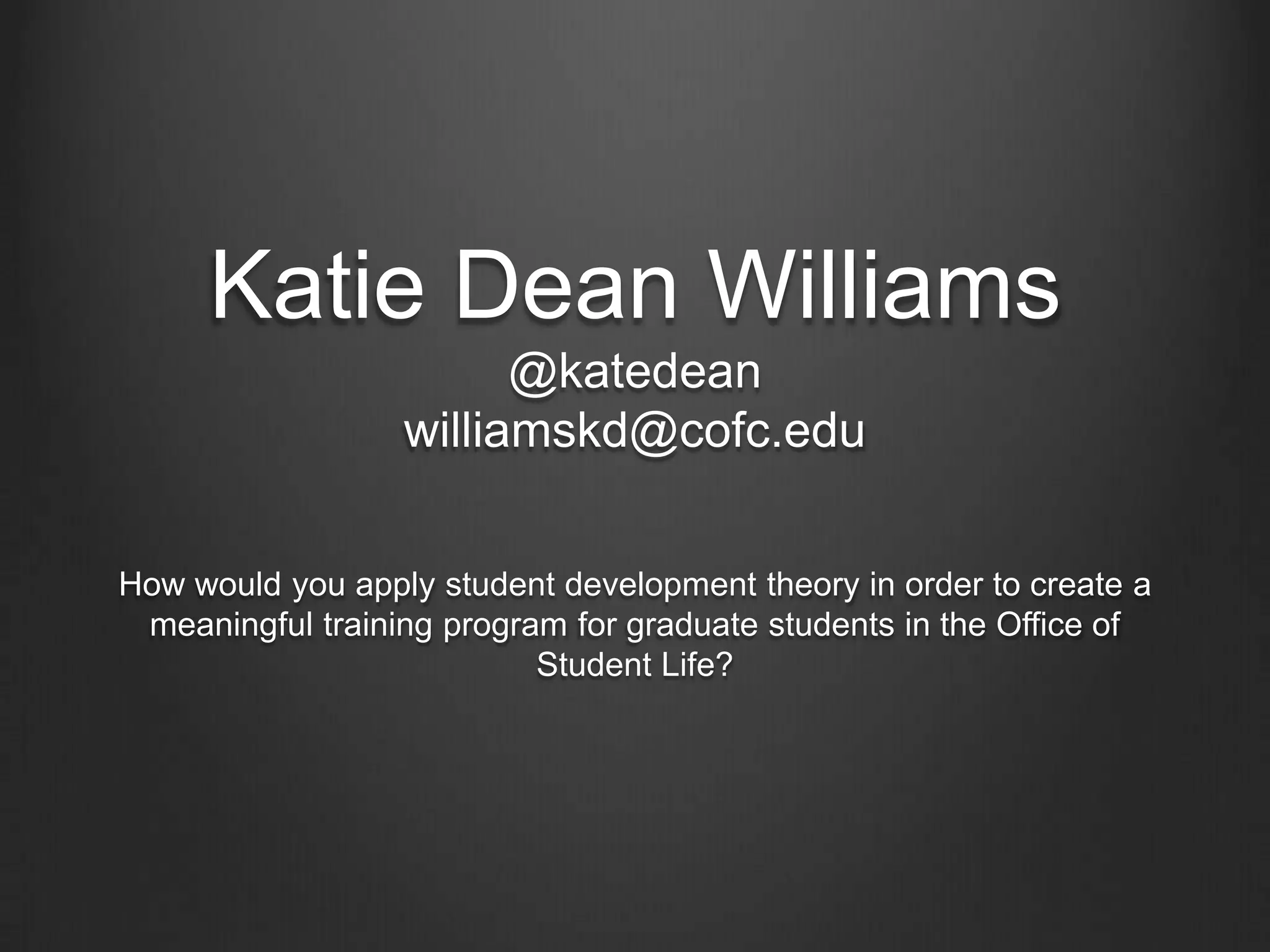 CofC GA Theory Overview and Welcome PPT | PPTX