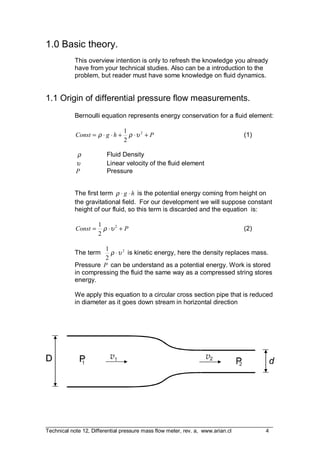 Theory overview of flow measurement using differential pressure device ...