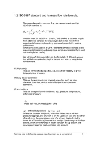 Theory overview of flow measurement using differential pressure device ...