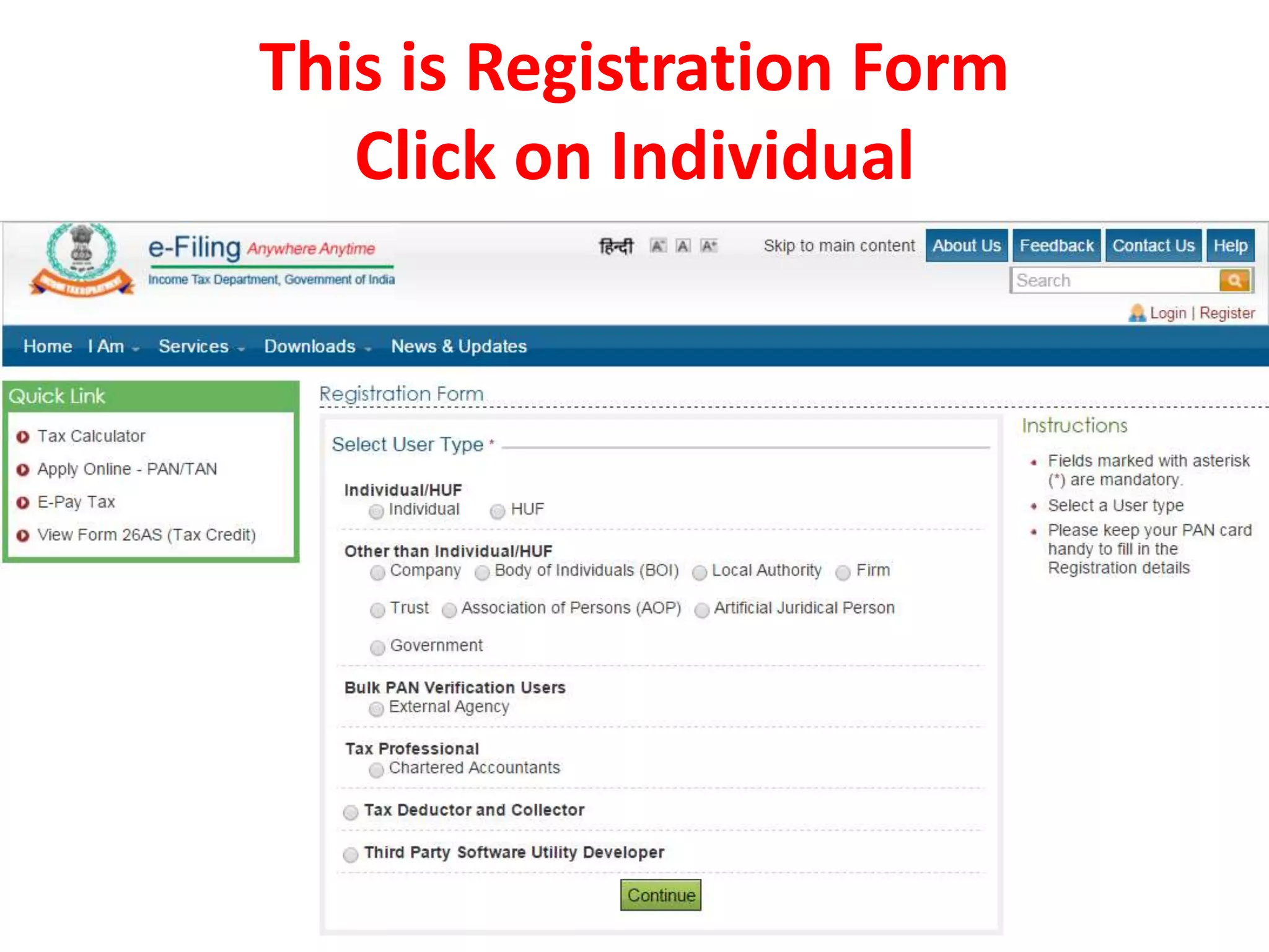 e filing of Income Tax Return | PPTX