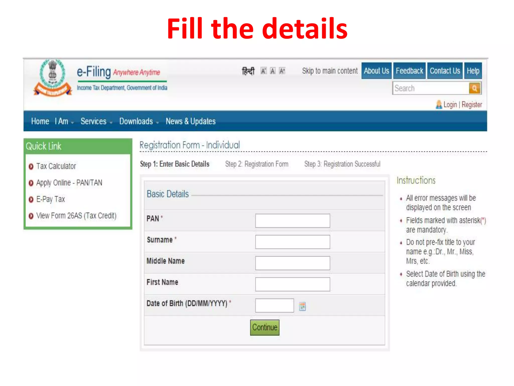e filing of Income Tax Return | PPTX