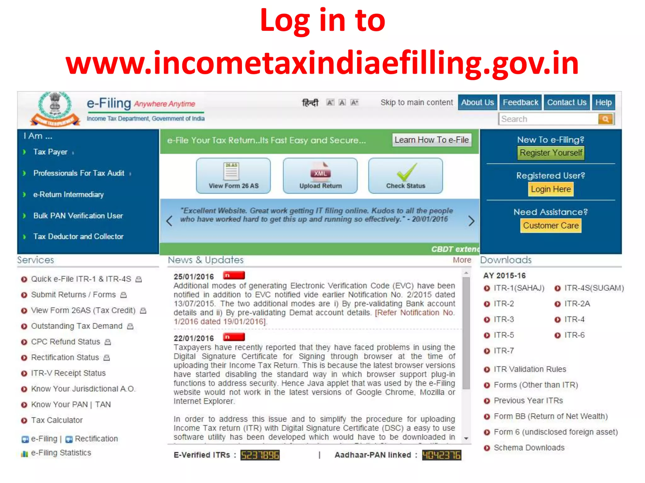 e filing of Income Tax Return | PPTX
