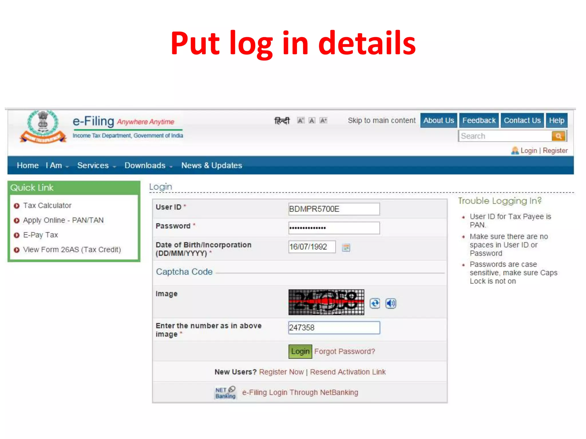 e filing of Income Tax Return | PPTX