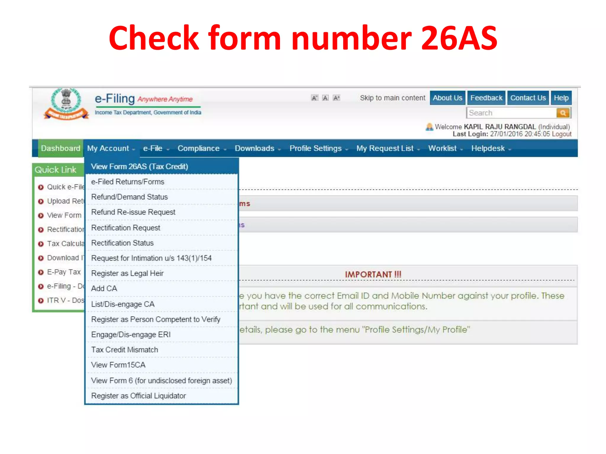 e filing of Income Tax Return | PPTX