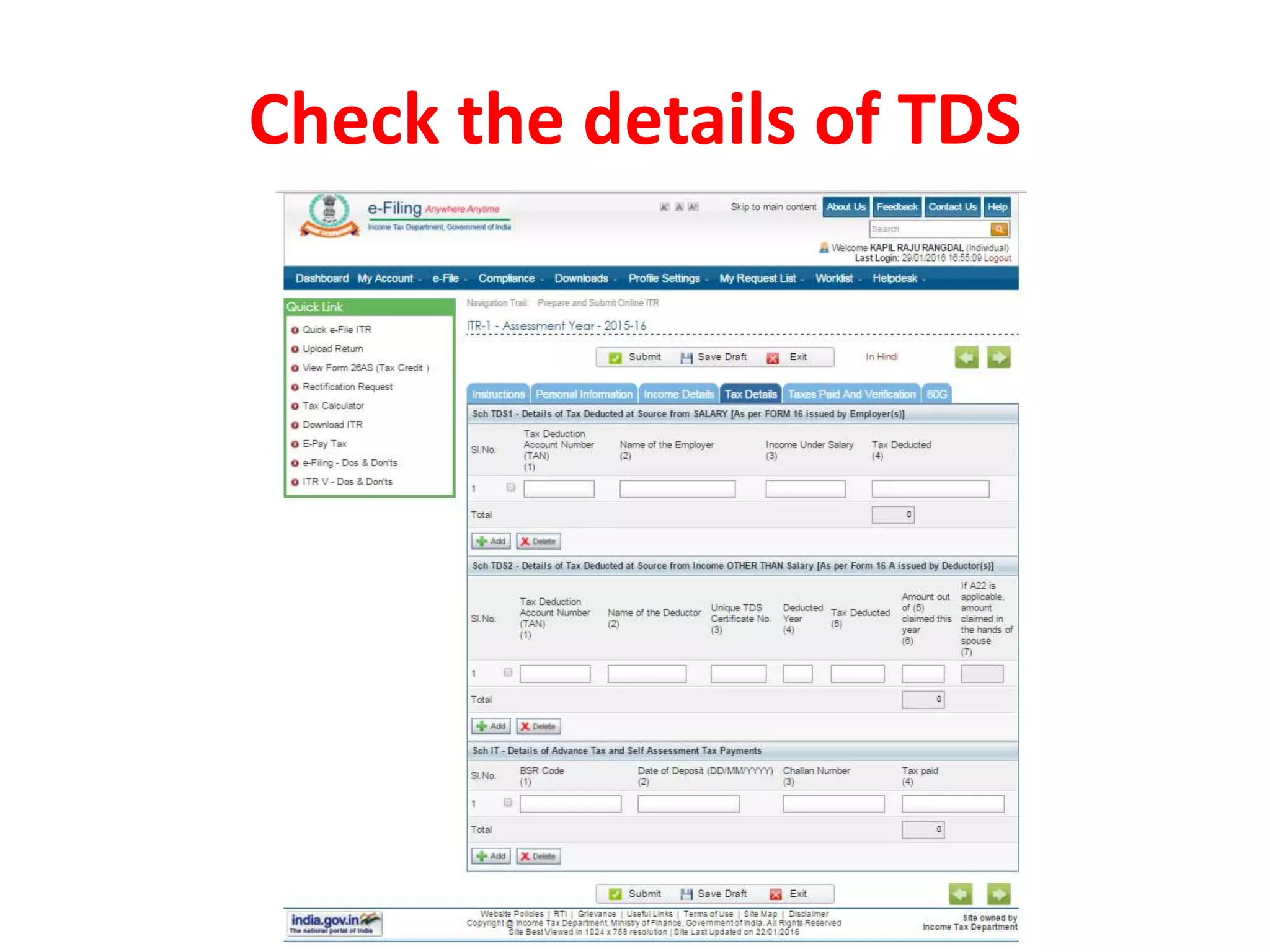 e filing of Income Tax Return | PPTX