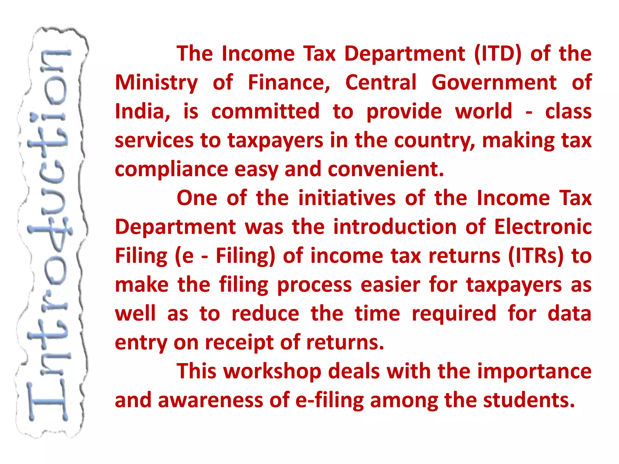 e filing of Income Tax Return | PPTX