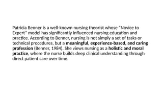 Patricia benner short theory report.pptx