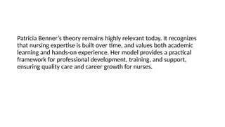Patricia benner short theory report.pptx